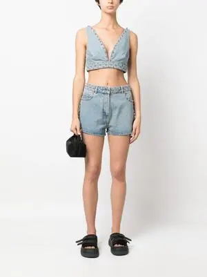 Rabanne Studded Denim Bralette
