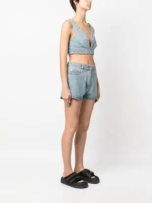 Rabanne Studded Denim Bralette