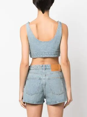 Rabanne Studded Denim Bralette