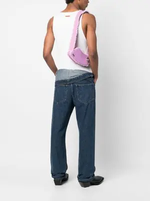 Gcds Comma Curved Denim Shoulder Bag - Pink