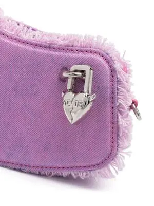 Gcds Comma Curved Denim Shoulder Bag - Pink