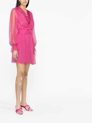 Alberta Ferretti Ramage Lace Silk Mini Dress