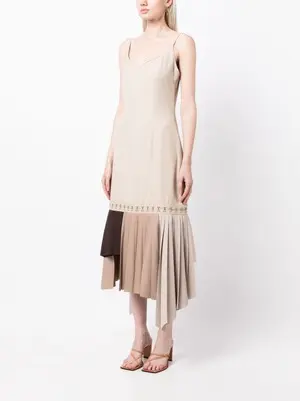 Rokh Sleeveless Pleated Midi Dress