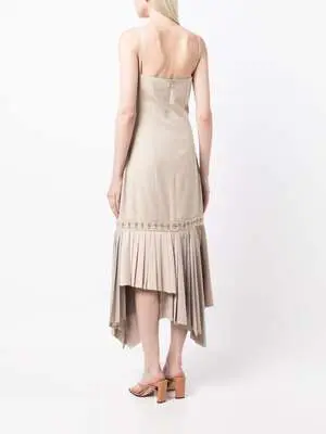 Rokh Sleeveless Pleated Midi Dress