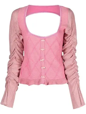 CORMIO Elena Draped-sleeve Cardigan - Pink