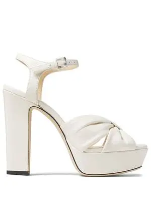 JIMMY CHOO Heloise 120mm Leather Sandals - White