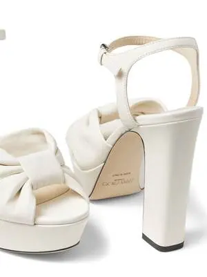JIMMY CHOO Heloise 120mm Leather Sandals - White