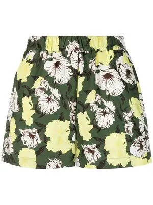 MSGM Floral-print Cotton Shorts