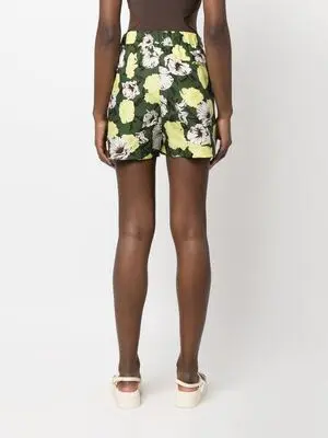 MSGM Floral-print Cotton Shorts