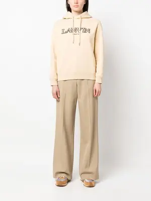 LANVIN Logo-embroidered Cotton Hoodie