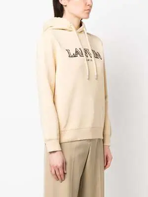 LANVIN Logo-embroidered Cotton Hoodie