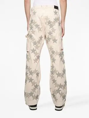 Amiri Star-print Straight-leg Trousers