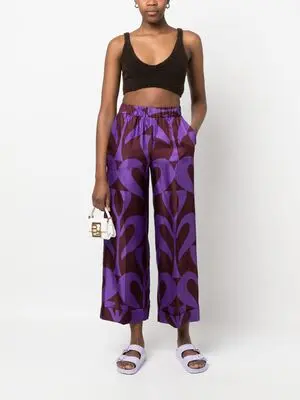 P.a.r.o.s.h Graphic-print High-waisted Trousers