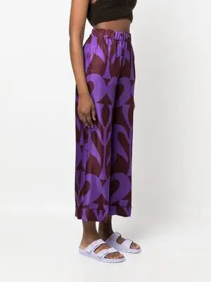 P.a.r.o.s.h Graphic-print High-waisted Trousers