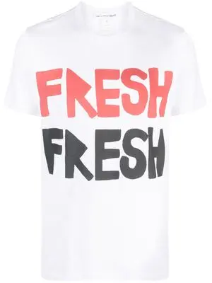 Comme Des Garçons Brett Westfall-print T-shirt - White
