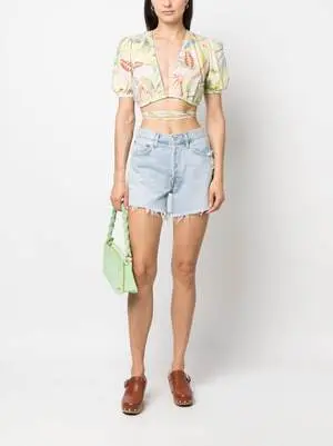 TWINSET Floral-print Cropped Top - Neutrals