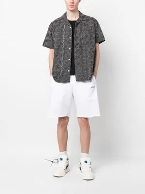 Off-White Scribble Diag Print Track Shorts - White