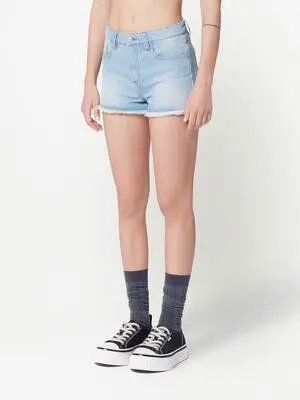 AMI Paris Raw-cut Denim Mini Shorts