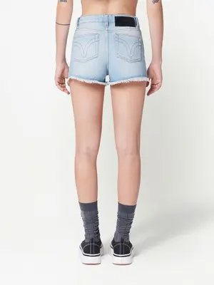 AMI Paris Raw-cut Denim Mini Shorts