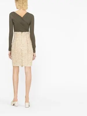Balmain Button-embellished Tweed Skirt - Neutrals