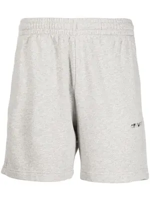 Off-White Logo-print Track Shorts - Grey