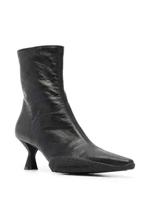 MARINE SERRE Leather Ankle Boots