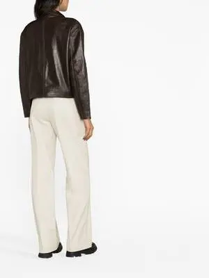 Ralph Lauren Zip-up Cropped Leather Jacket