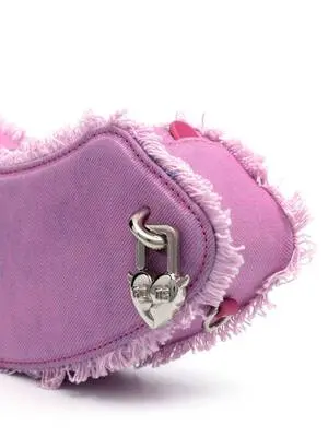 Gcds Medium Denim Shoulder Bag - Pink