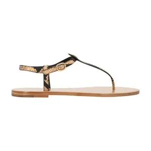 Celine Triomphe Flat Sandals - Natural_printed_python