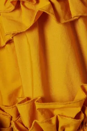 JASON WU Cropped Ruffled Cotton-poplin Top - Mustard