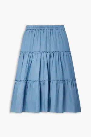 JASON WU Tiered Twill Midi Skirt
