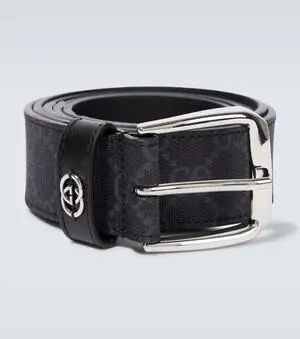 Gucci Gg Leather Belt - Black