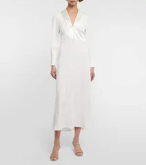 Rixo Bridal Jodie Silk Midi Dress
