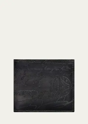Berluti Makore Scritto Leather Bifold Wallet