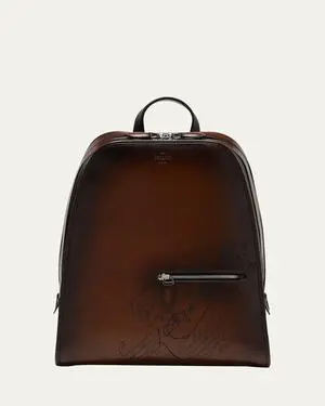Berluti Berluti Working Day Scritto Leather Backpack - Cacao Intenso