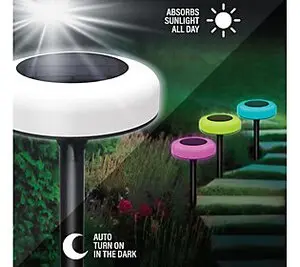 BELL & HOWELL Bell + Howell Solar Powered Color Changing Disk Lights 8 Pack