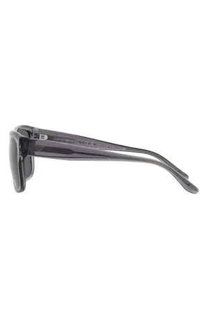 Emporio Armani 57mm Pillow Sunglasses - Transparent Grey