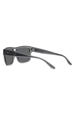 Emporio Armani 57mm Pillow Sunglasses - Transparent Grey