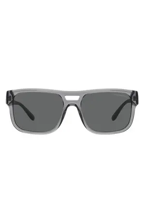 Emporio Armani 57mm Pillow Sunglasses - Transparent Grey