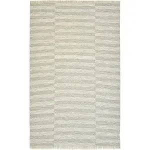 SOLO RUGS Louella Handmade Wool Blend Area Rug - Grey