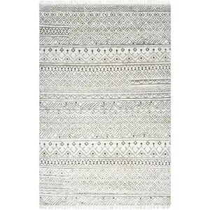 SOLO RUGS Thomas Handmade Wool Blend Area Rug - Grey