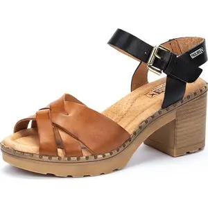 Pikolinos Canarias Block Heel Strappy Sandal Brandy