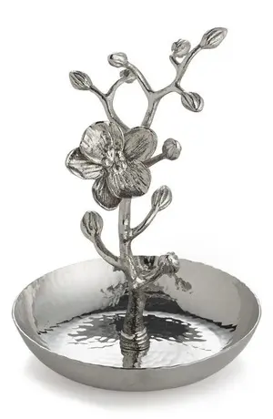 Michael Aram White Orchid Ring Catch Silver