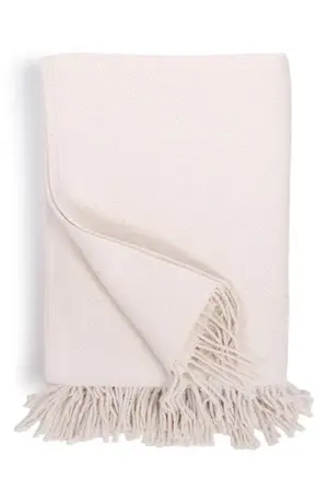 POM POM AT HOME Billie Fringe Cotton Throw Blanket - Ivory