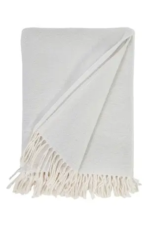 POM POM AT HOME Billie Fringe Cotton Throw Blanket - Light Grey