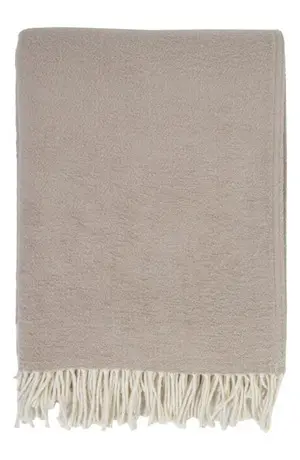 POM POM AT HOME Billie Fringe Cotton Throw Blanket - Taupe