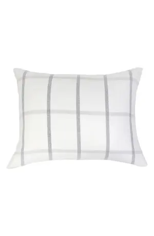 POM POM AT HOME Copenhagen Windowpane Check Cotton Accent Pillow - White/grey