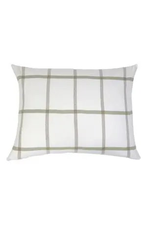 POM POM AT HOME Copenhagen Windowpane Check Cotton Accent Pillow - White/olive