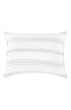 POM POM AT HOME Big Jackson Linen Accent Pillow - White/ocean