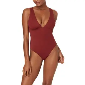ANDIE Andie The Mykonos Long Torso One-Piece Swimsuit Truffle